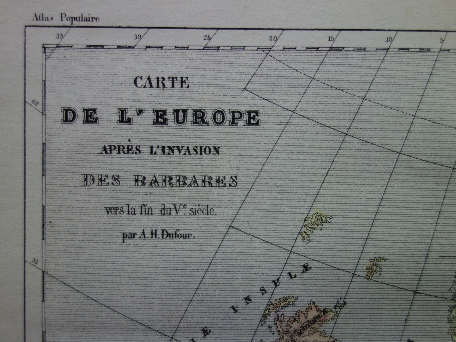 EUROPE Old Map of European Continent in 5th Century 1858 | Etsy