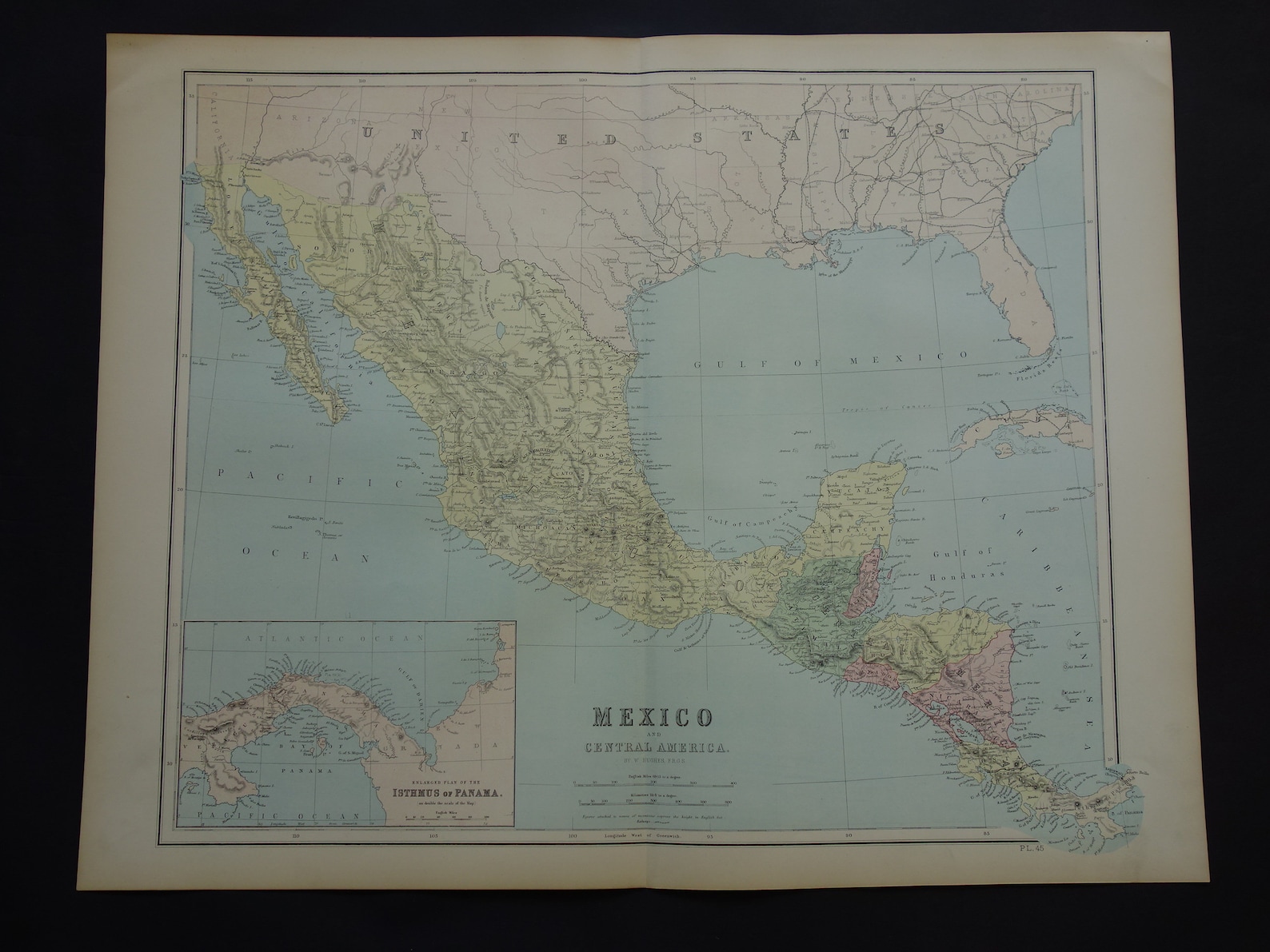 1877 MEXICO Old Map LARGE Original Antique Maps About - Etsy