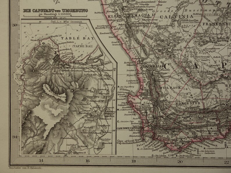 SOUTH AFRICA Map of Transvaal Republic LARGE 1877 Antique - Etsy