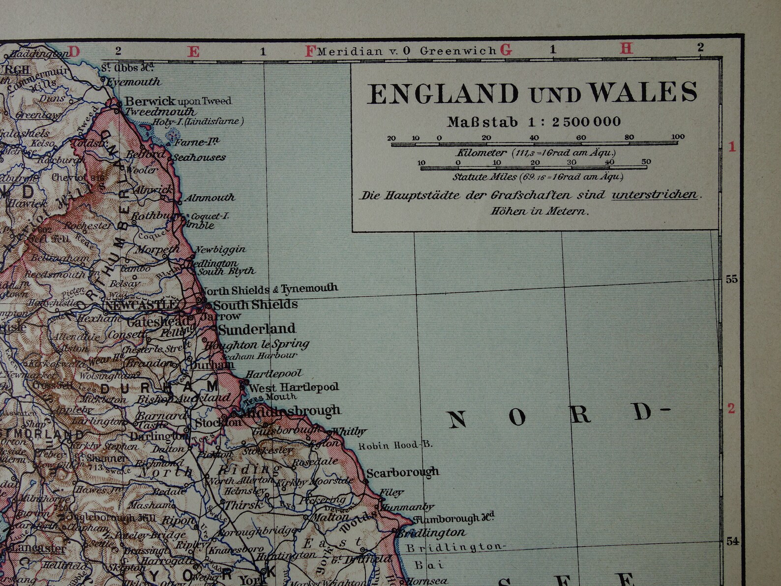 ENGLAND Old Map of England and Wales 1913 Detailed Vintage Poster ...