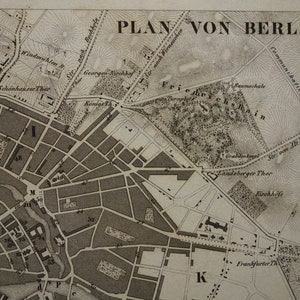BERLIN Antique Map of Berlin Germany Original 175+ Years Old German ...