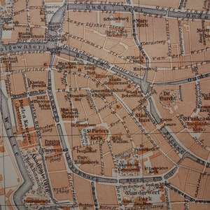 LEIDEN Old Map of Leiden 1910 Original Antique Map About Leiden Zuid ...