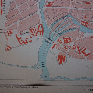 Strasbourg Old Map of Straßburg - Original 1877 Antique Print of ...