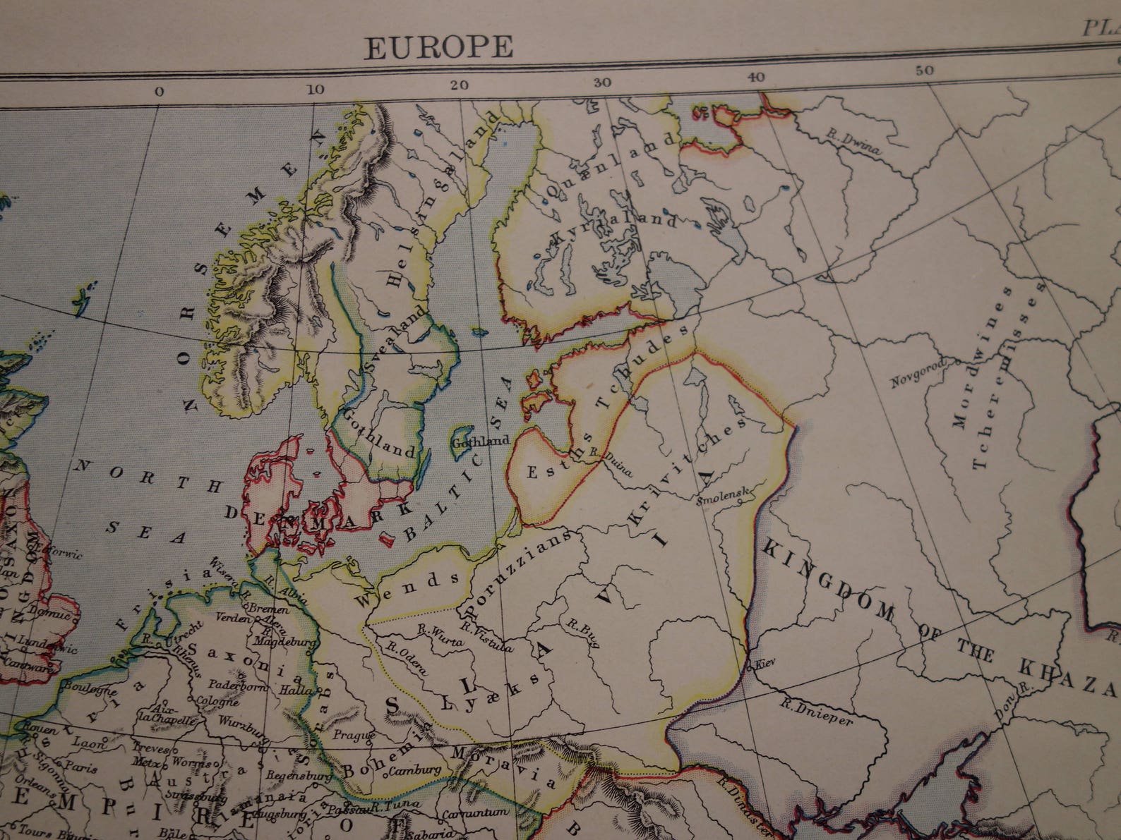 140 Years Old History Map of Europe Charles the Great Era | Etsy