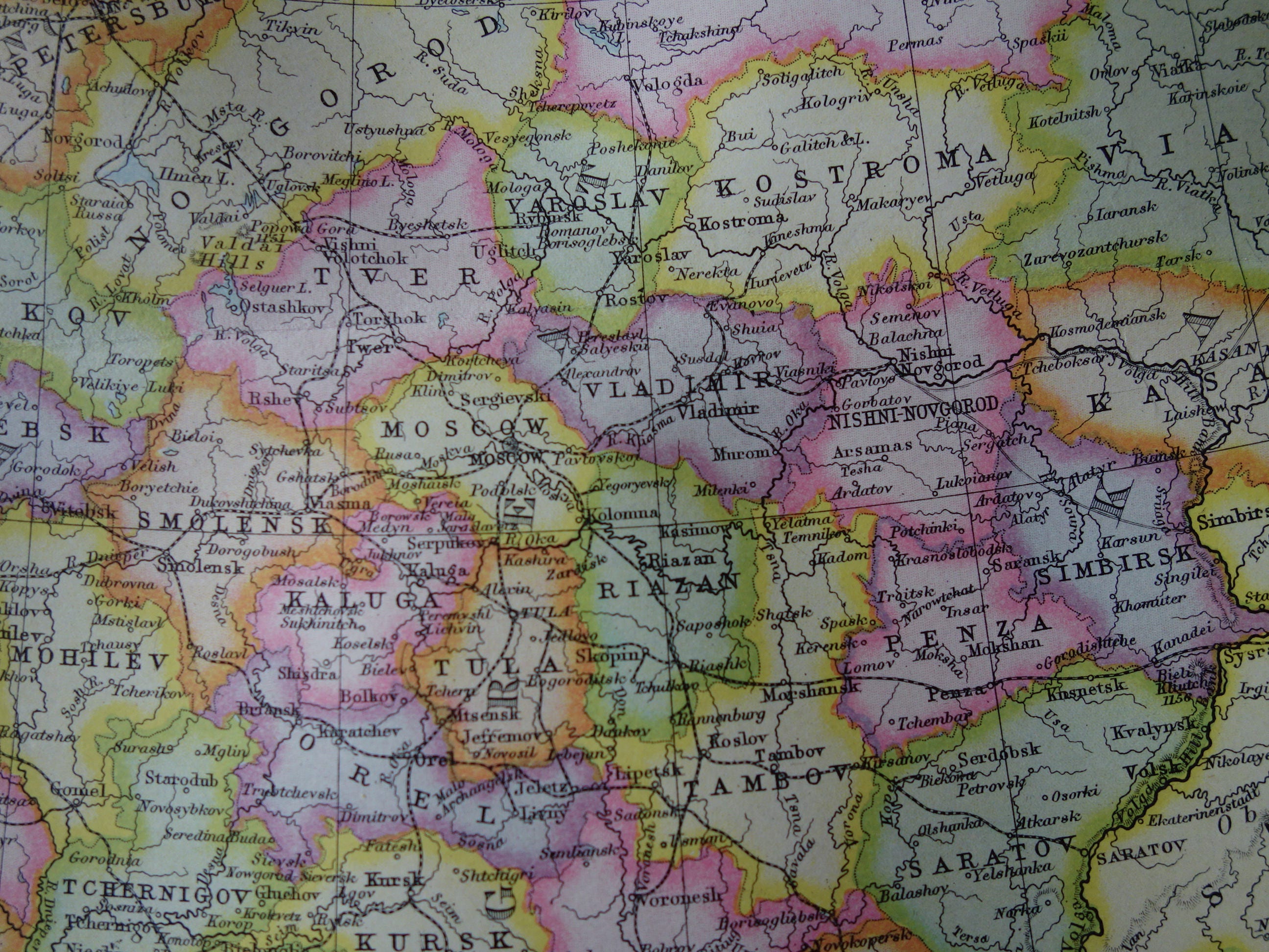 RUSSIA Old Map of Russia in 1890 Original Large English - Etsy