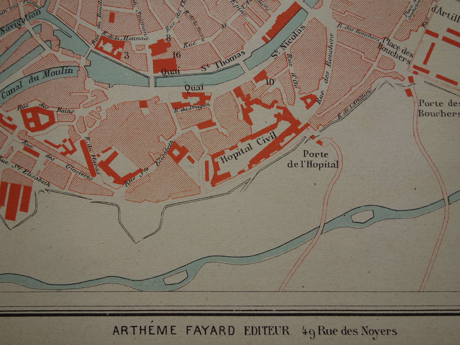 Strasbourg Old Map of Straßburg Original 1879 Antique Print | Etsy