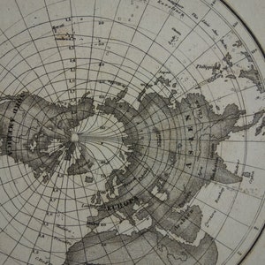 EARTH'S MAGNETIC FIELD Antique World Map Original 170+ Years Old ...