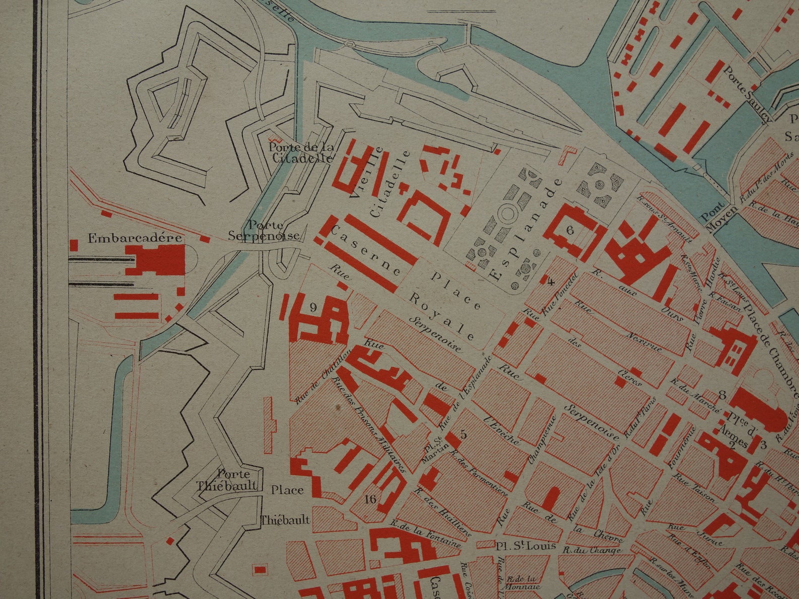 1879 METZ Old Map of Metz France - Lovely Original Antique City Plan ...