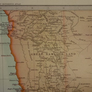 SOUTH AFRICA Map 1890 Original Large Old Print of Orange Free State SA ...