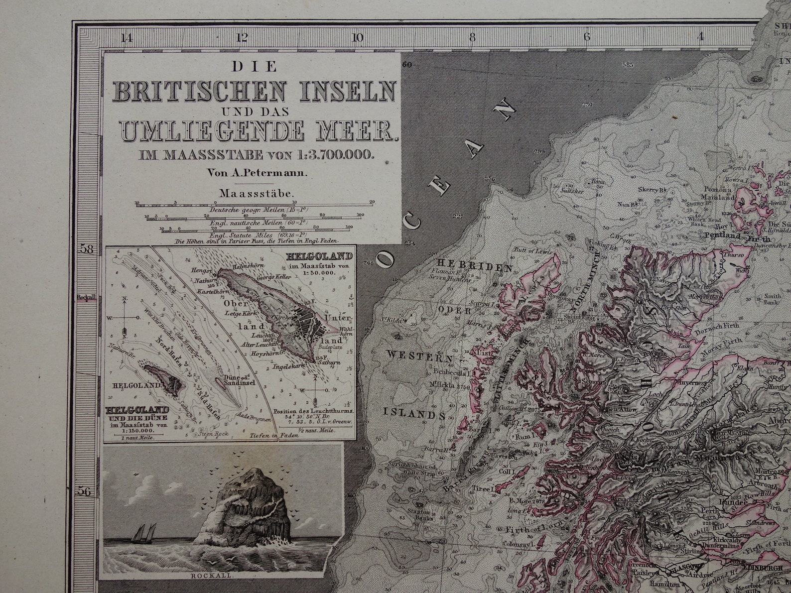 Antique Map of the United Kingdom and Ireland 1875 Beautiful - Etsy