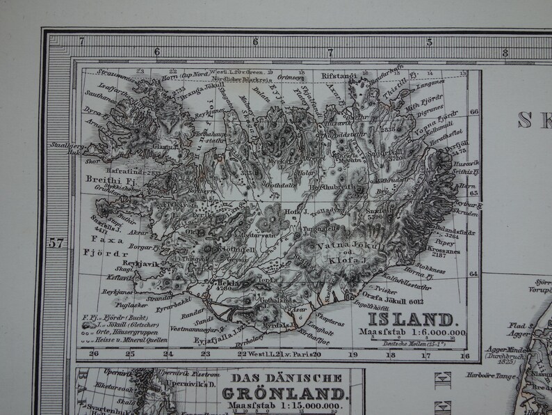 DENMARK Old Map of Denmark and Holstein 1877 Original Large - Etsy