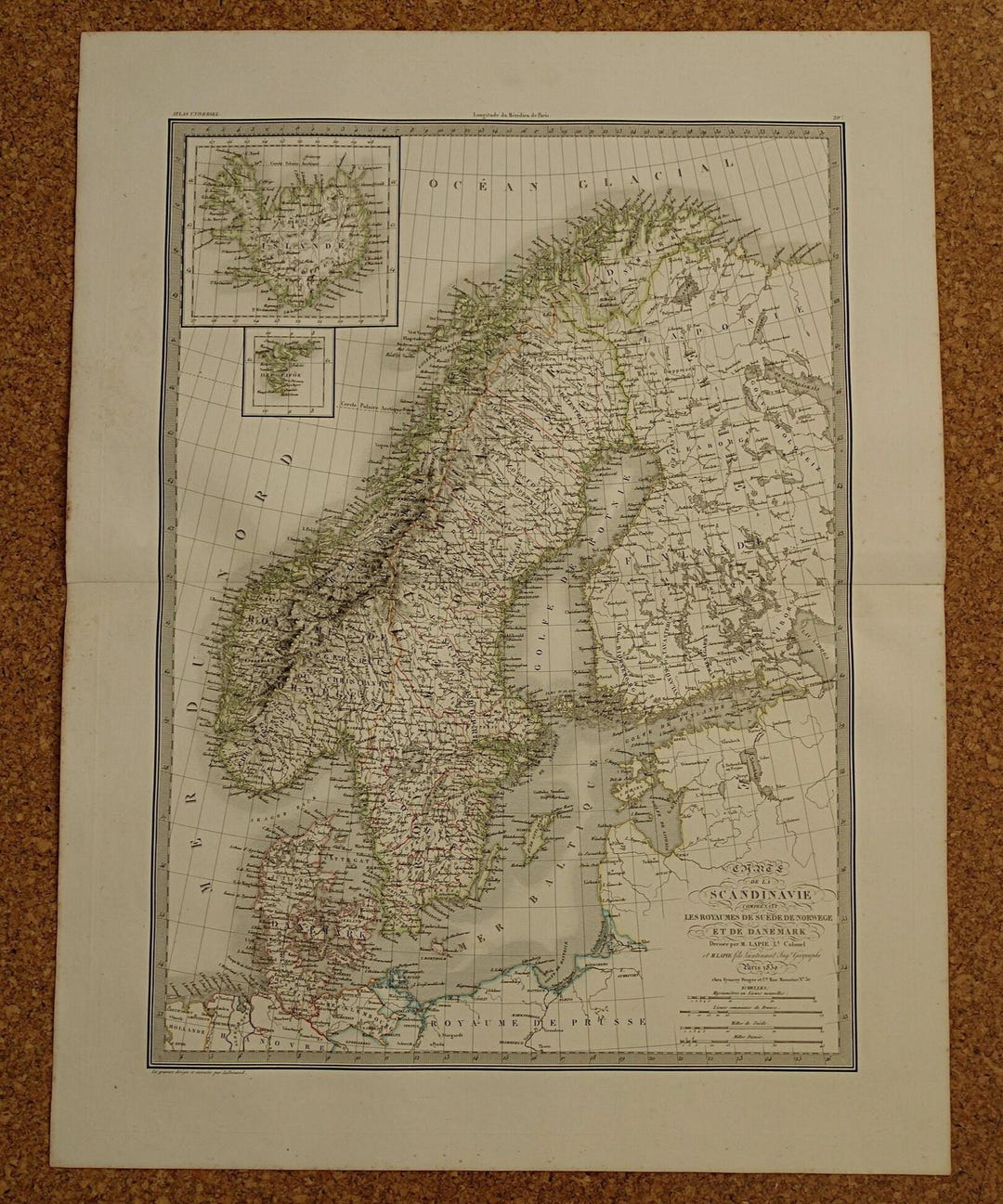 1830 NORWAY Old Map - LARGE Original Antique Maps About Sweden and ...