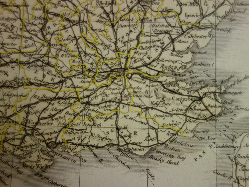 UK and Ireland Vintage Large Map of British Isles 1875 | Etsy