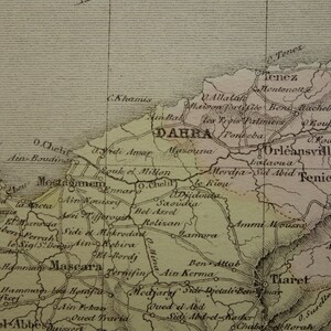 ALGERIA Old Map 1858 Antique French Print About Algeria Algiers Africa ...