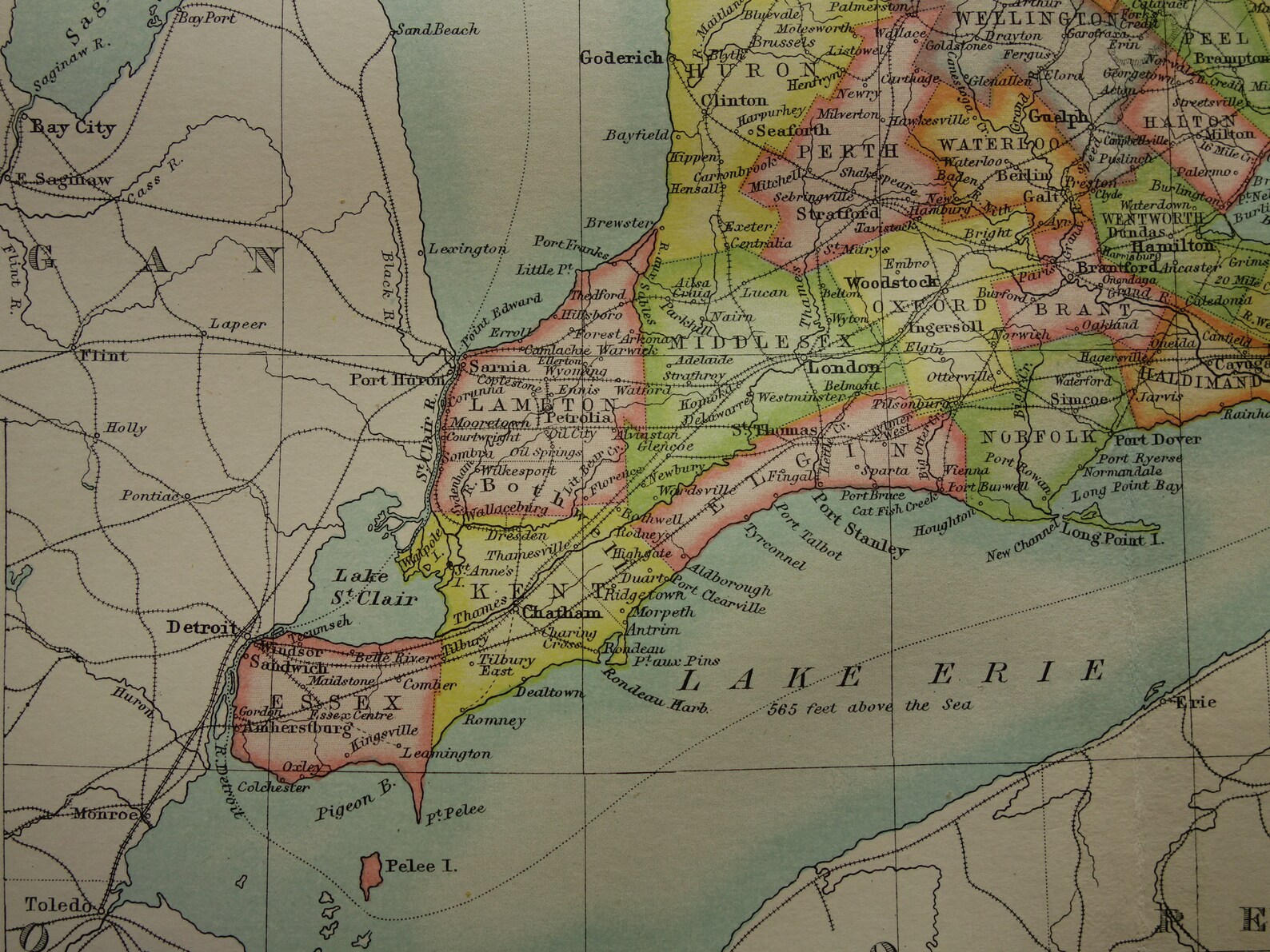 ONTARIO Old Map LARGE 1890 Original Antique Print of Ontario - Etsy