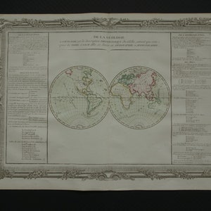 WORLDMAP Old Map of the World From 1761 Original French Large Antique ...