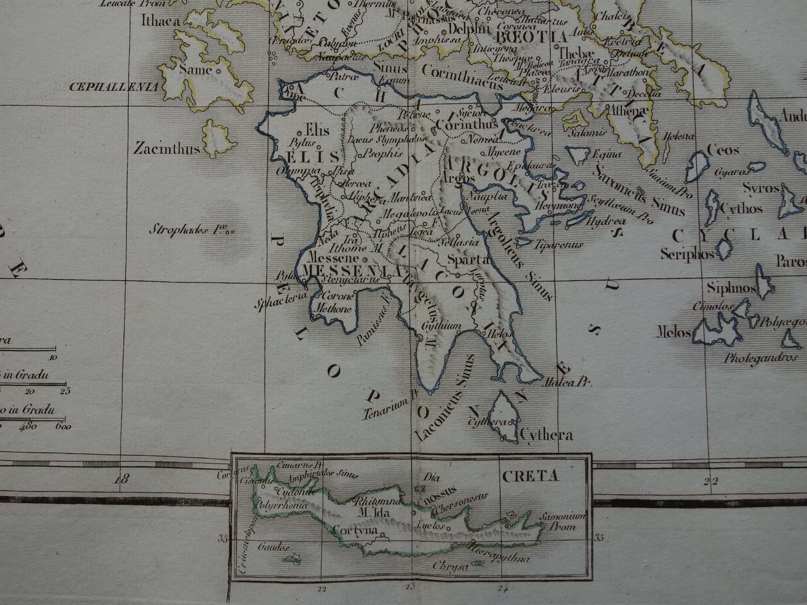 Old Map of Greece in Antiquity Original Antique 1832 History Print ...