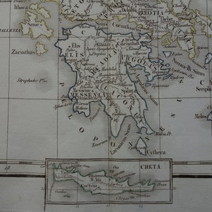 Old Map of Greece in Antiquity Original Antique 1832 History Print ...