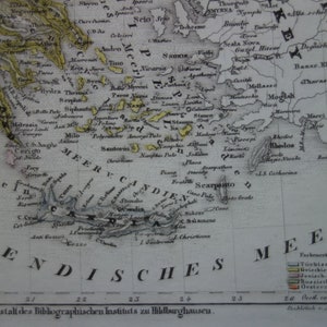 BALKANS Old Map of Balkans 1850 Original Antique Print/poster Greece ...
