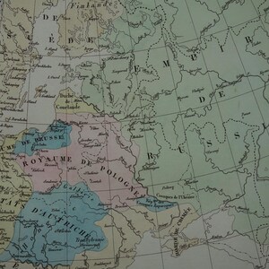 Old Map of Europe in the Year 1773 Kingdom Poland Partition LARGE ...