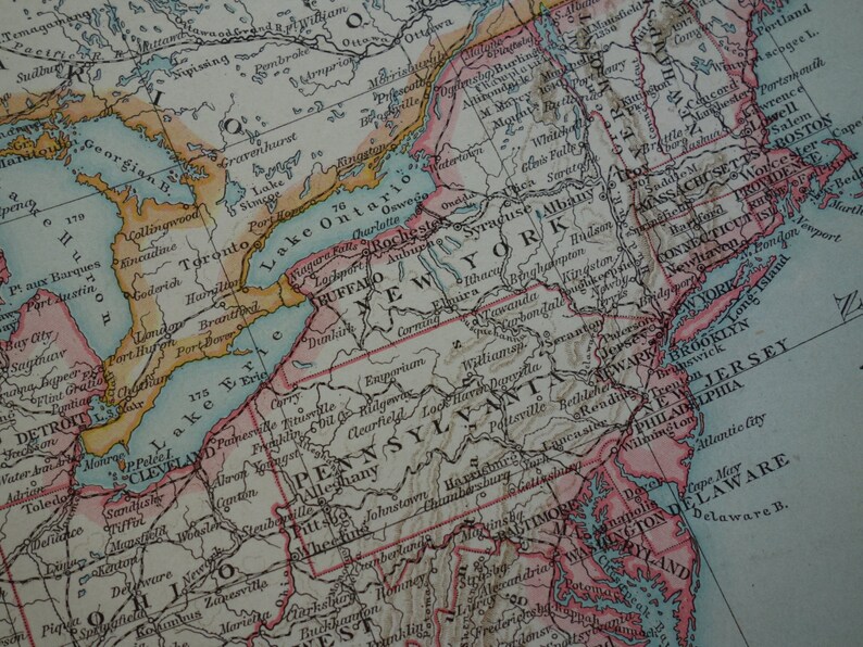 USA Old Map of the United States LARGE Original 1887 Antique - Etsy