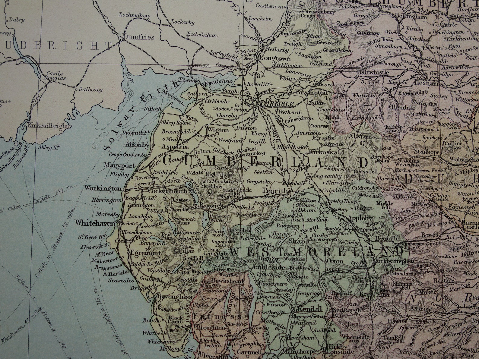 ENGLAND Old Map of Britain 1877 LARGE Original Antique Maps - Etsy