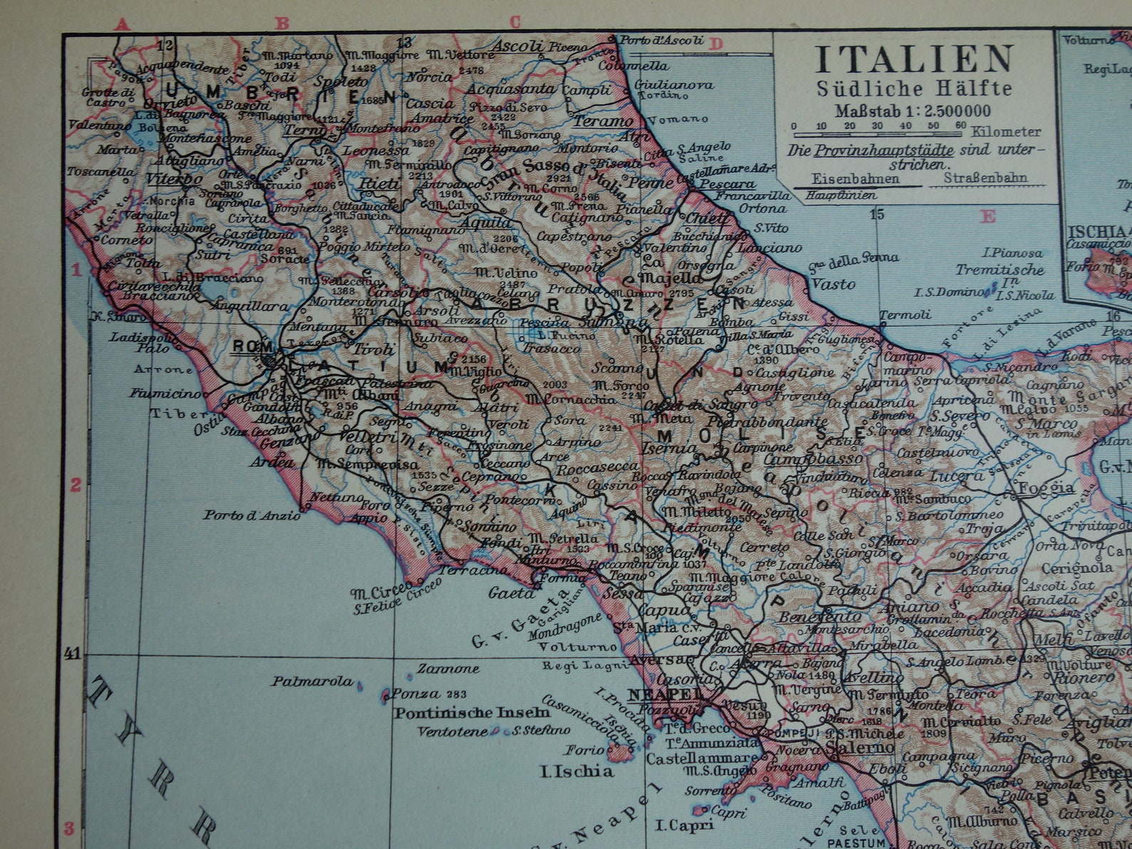 ITALY old map of Italy 1928 detailed vintage print about south | Etsy