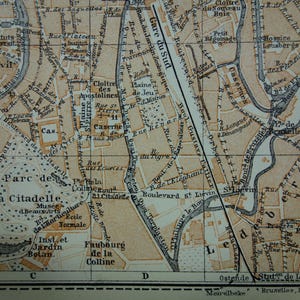 Antique Map of Ghent 1910 Original 110+ Years Old City Plan Gent Gand ...