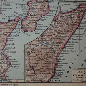 ITALY Old Map of Italy 1928 Detailed Vintage Print About South Italia ...