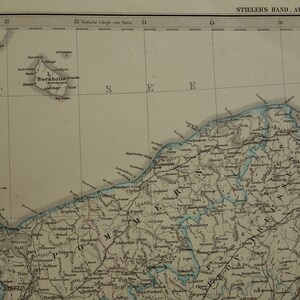 1875 Old Map of Germany Original Large Antique Hand-colored Poster ...