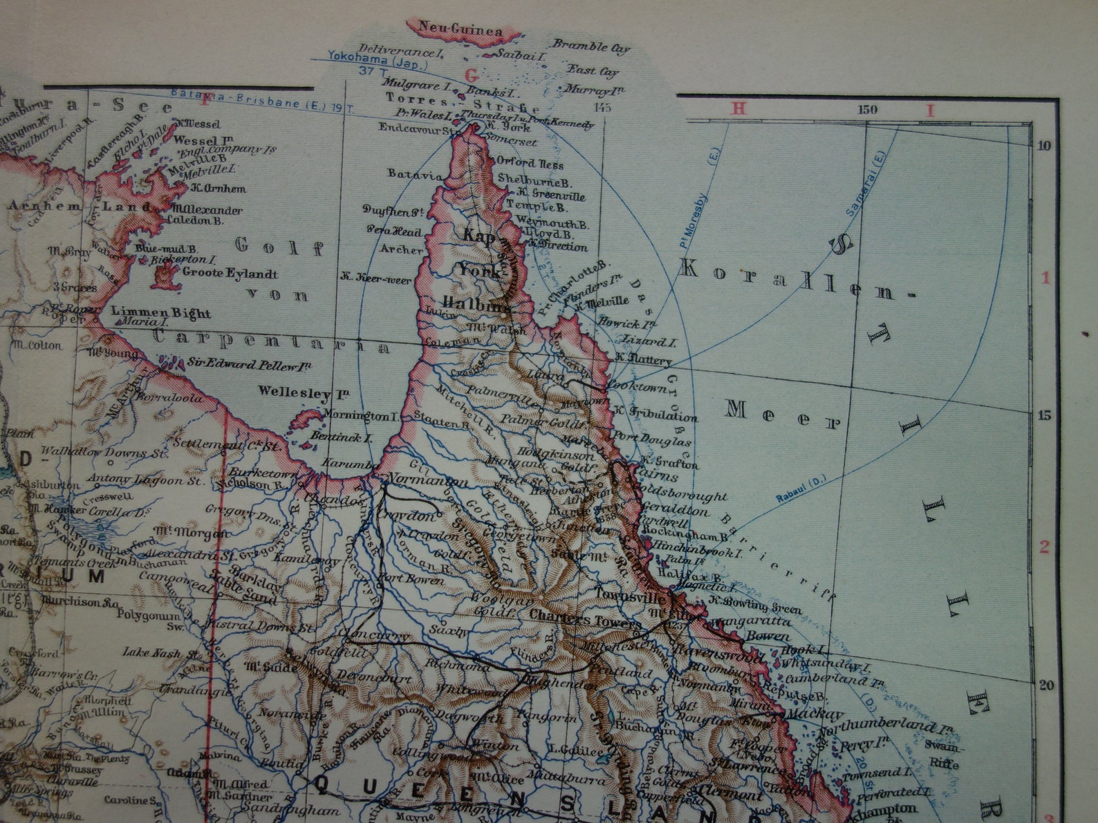 AUSTRALIA Old Map 1913 Very Detailed Antique Map of Australia ...