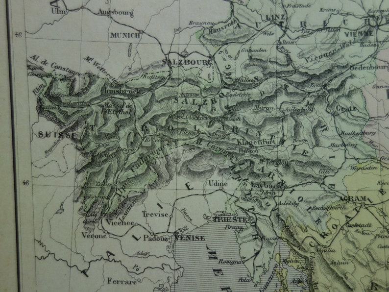 1896 old map of the Austro-Hungarian empire Original antique | Etsy