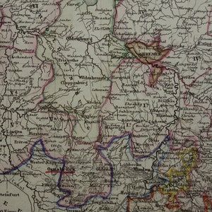 HANNOVER Old Map of Hanover Kingdom 1852 Original Antique German Print ...