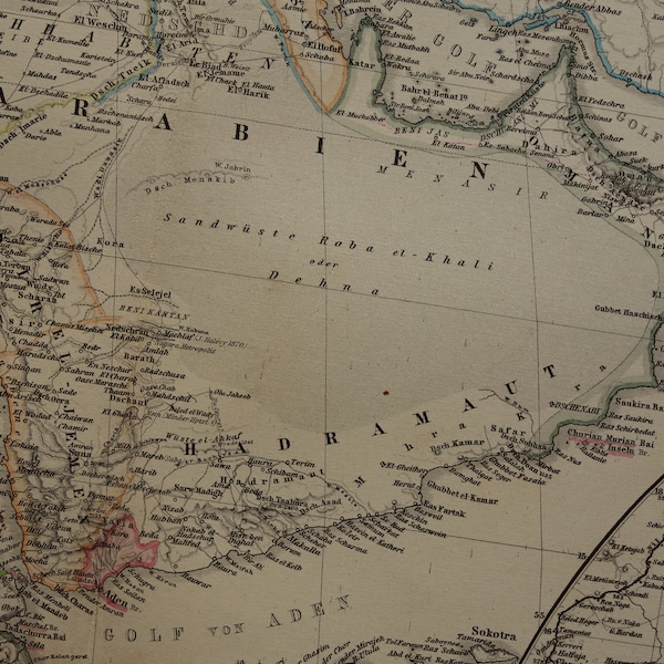 Antique Map of Saudi - Etsy