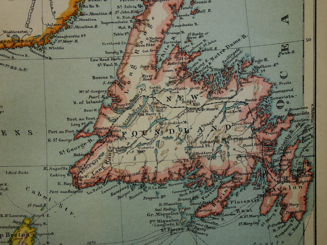 CANADA Antique Map of Eastern Canada Beautiful and Detailed Original ...