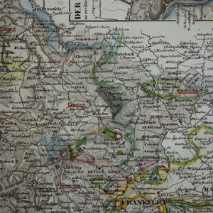 NASSAU Old Map of Nassua Duchy Germany 1849 Original Antique Print of ...