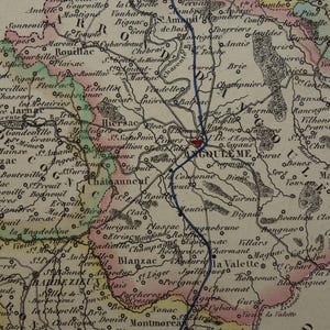 1856 CHARENTE Old Map of Charente Department - Original Hand-colored ...
