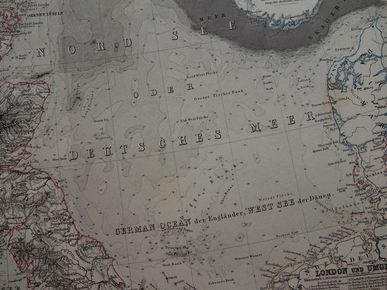 Antique Map of the United Kingdom and Ireland 1875 Beautiful - Etsy