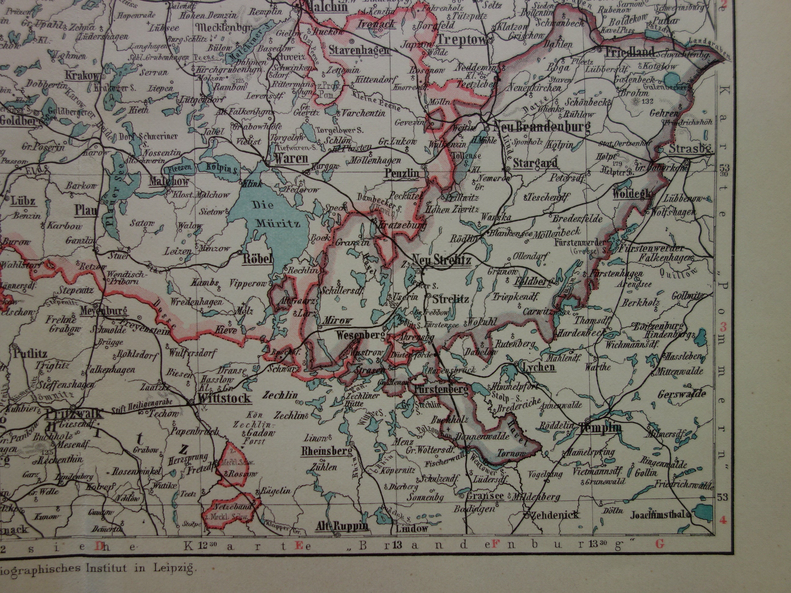 Old map of MECKLENBURG Germany 1913 original antique print | Etsy