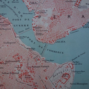 ISTANBUL Antique Map of Istanbul Large 1877 Original Old City Plan ...