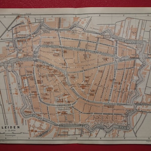 LEIDEN Old Map of Leiden 1910 Original Antique Map About Leiden Zuid ...
