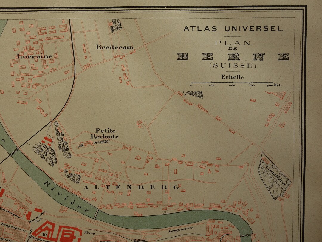 140 Years Old Map of Bern Switzerland 1879 Original Antique - Etsy