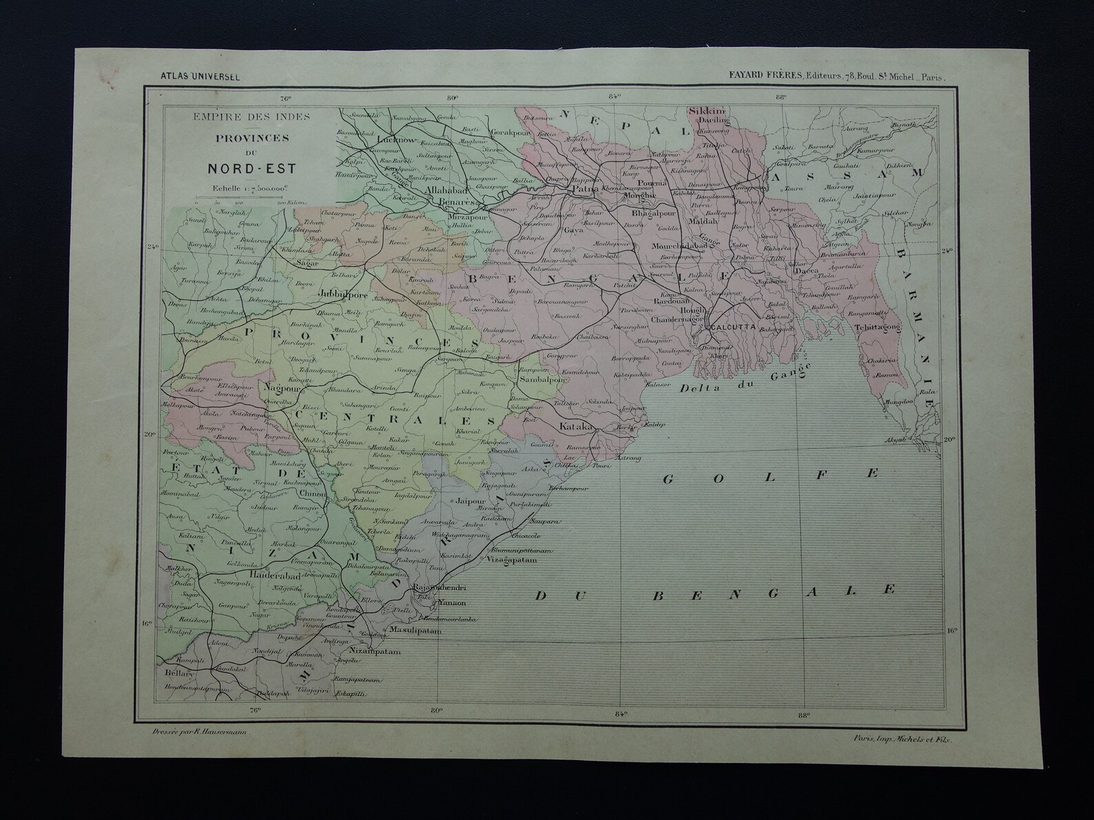 Old Map of India Indian Empire West Bengal 1896 Original - Etsy
