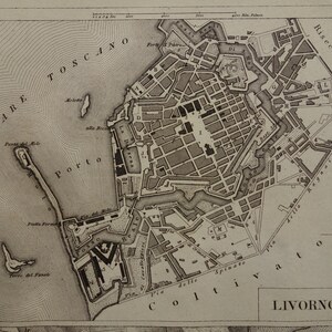 FLORENCE Old Map of Ancona Modena Livorno and Florence Original 170 ...