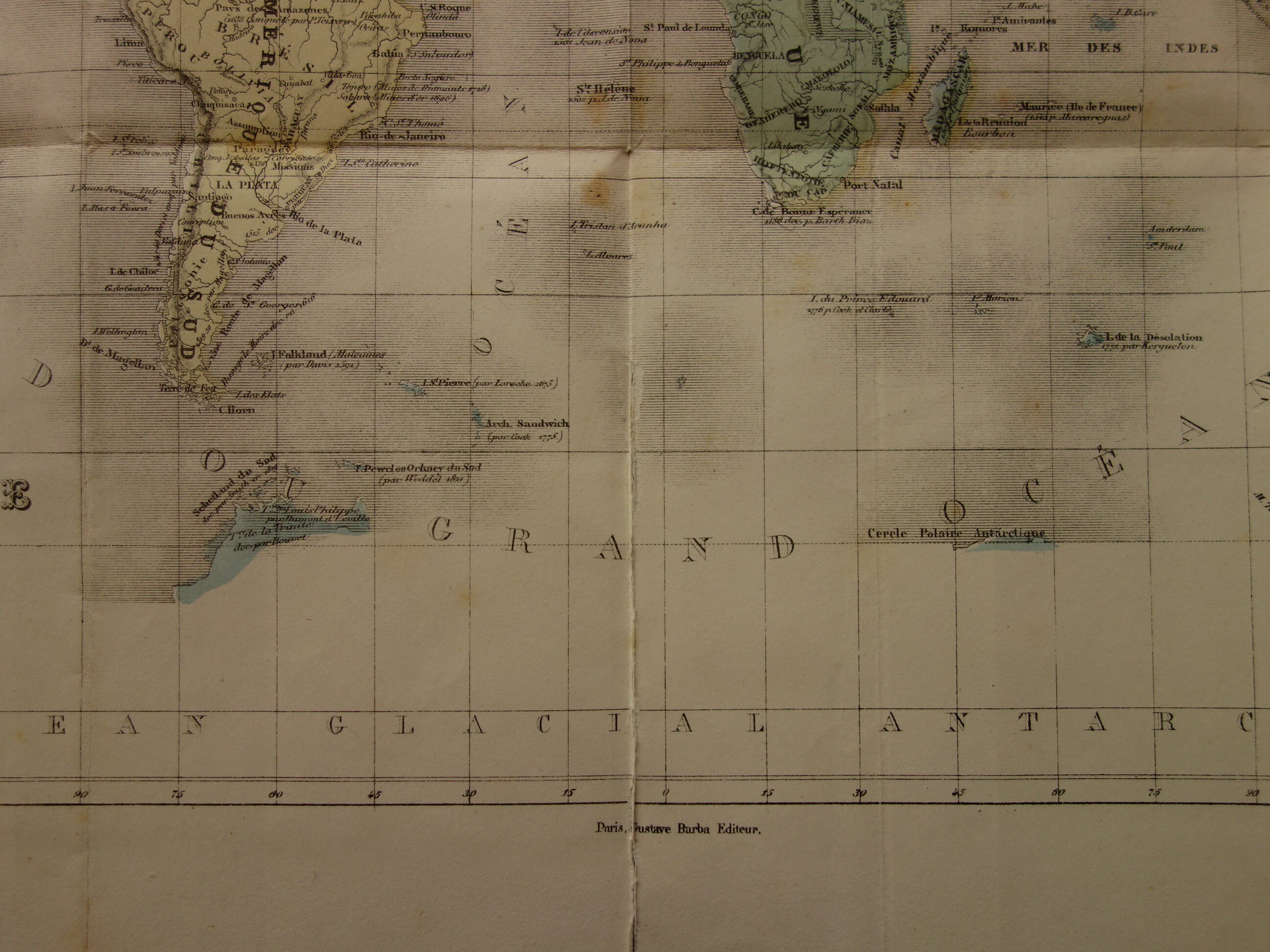 Antique Map of the World 1858 Original Antique French - Etsy