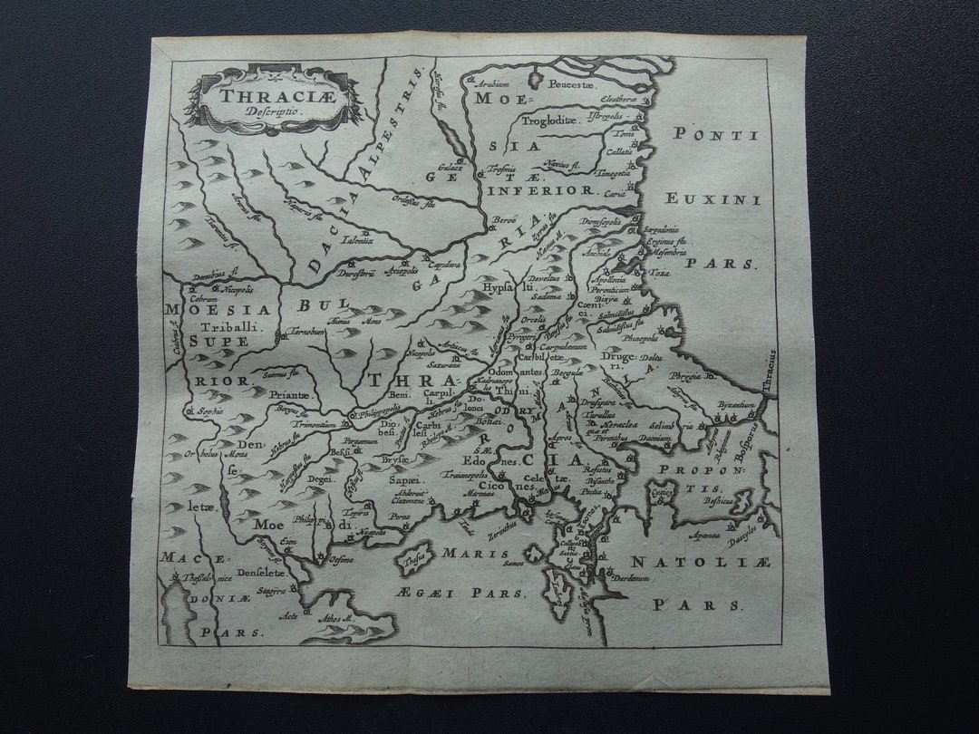 360+ Years Old Map of Bulgaria and Northern Greece Original Antique ...