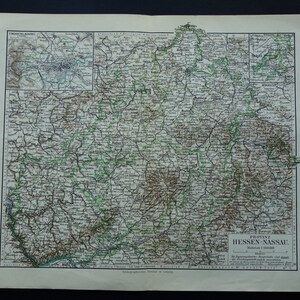 Old Map of Hesse-nassau Germany 1913 Original Vintage Print - Etsy