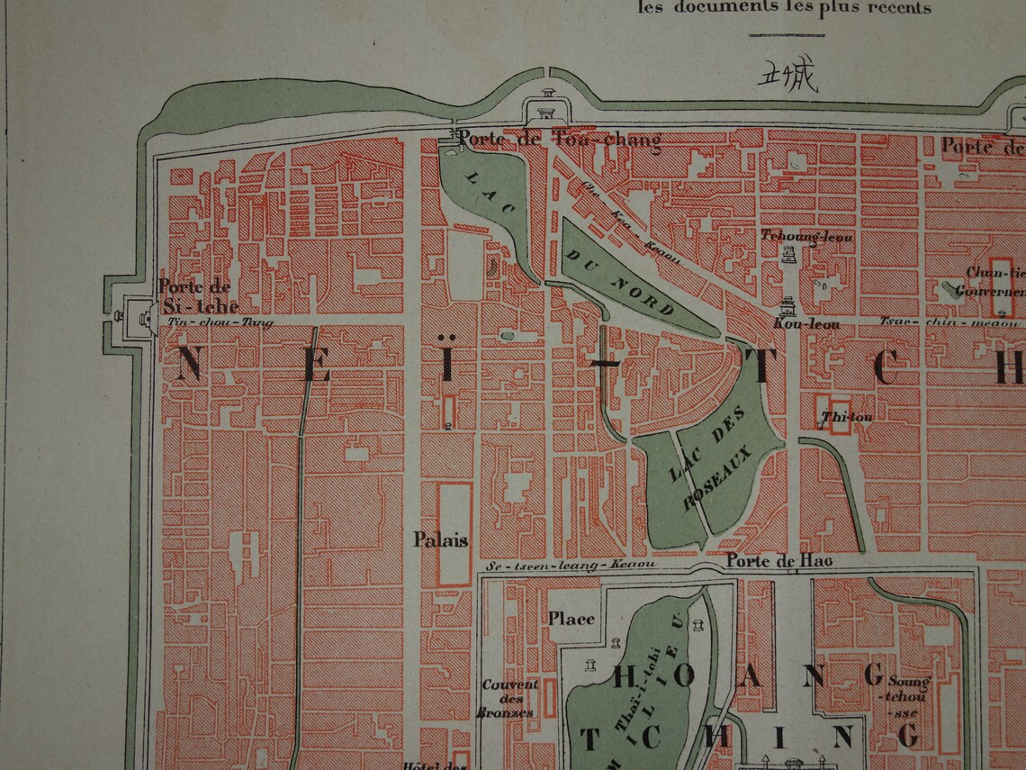 Old BEIJING Map Large 1896 Old City Plan of Beijing - Etsy