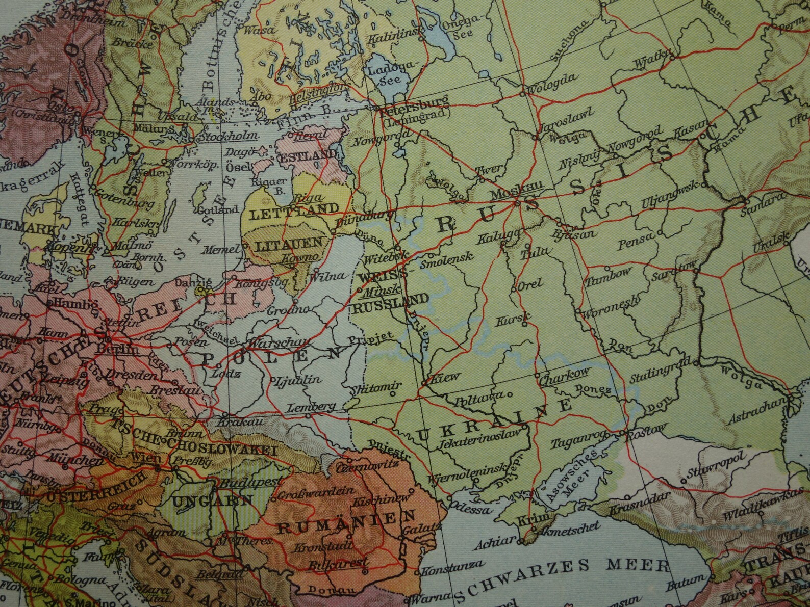 EUROPE Old Map of Europe 1928 Original Vintage Political Map of Europe ...