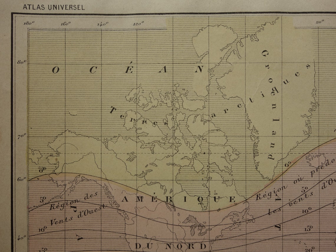 Old Climate World Map of Temperature Original Antique French | Etsy